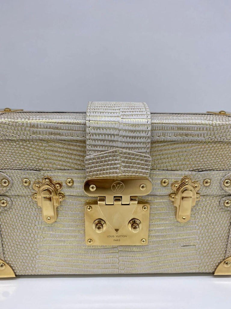 Louis Vuitton Petite Malle Lizard Gold For Sale at 1stDibs