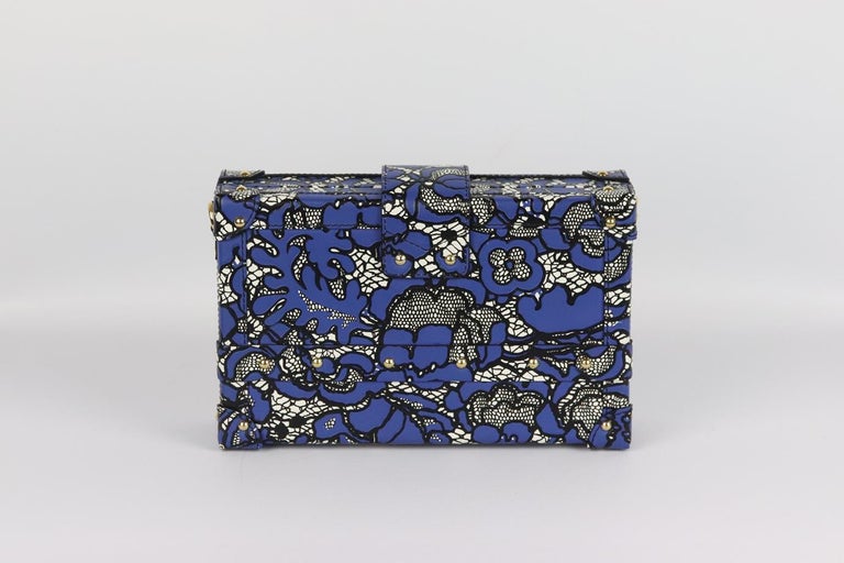 Louis Vuitton Petite Malle Medium Lace Emboosed Leather Clutch For Sale ...
