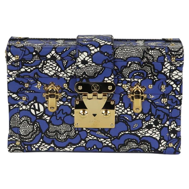 Louis Vuitton Petite Malle Medium Lace Emboosed Leather Clutch For Sale ...