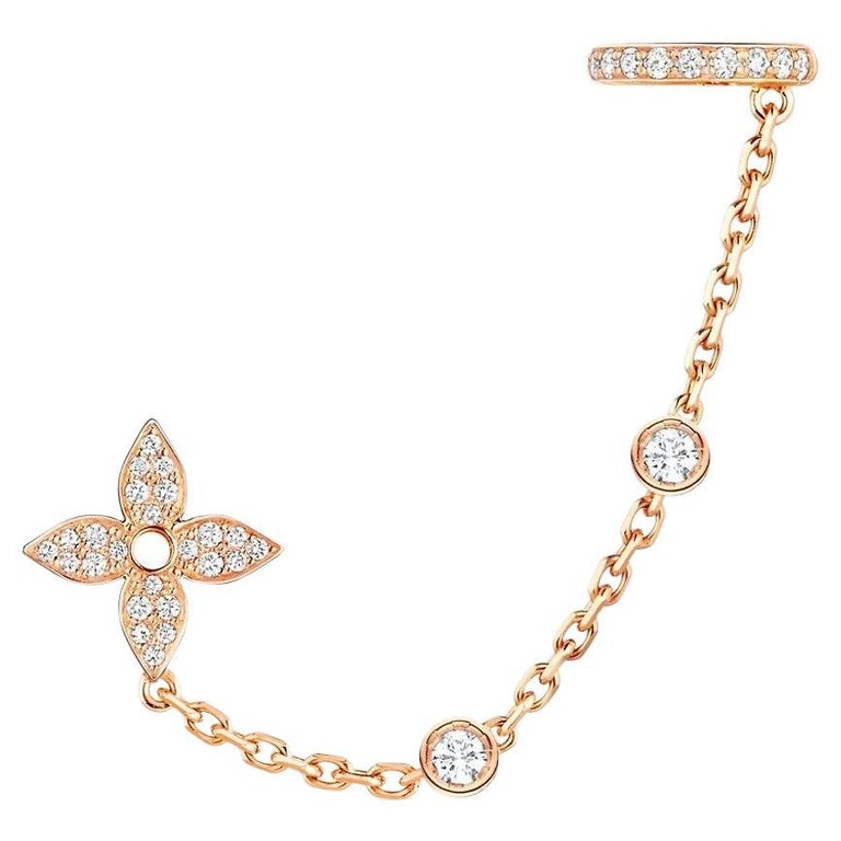 Louis Vuitton Pink Gold Idylle Blossom Mono Chain Earrings and Diamonds ...
