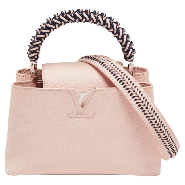 Louis Vuitton Pink Leather Braided Handle Capucines MM Bag For Sale at ...