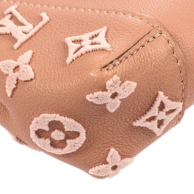 Louis Vuitton Pink Leather Monogram Fabric Small Mini Top Handle ...