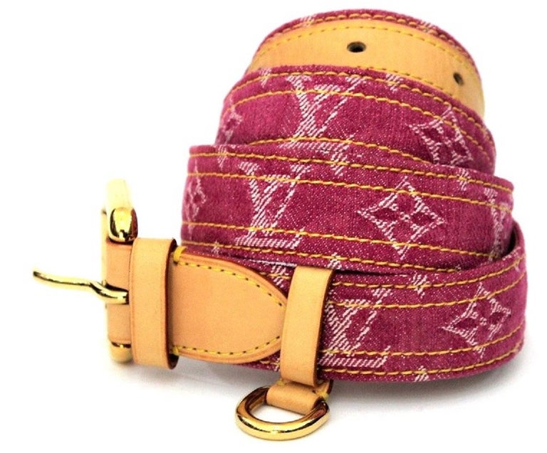 Louis Vuitton Pink Monogram Denim Belt at 1stDibs | louis vuitton denim ...