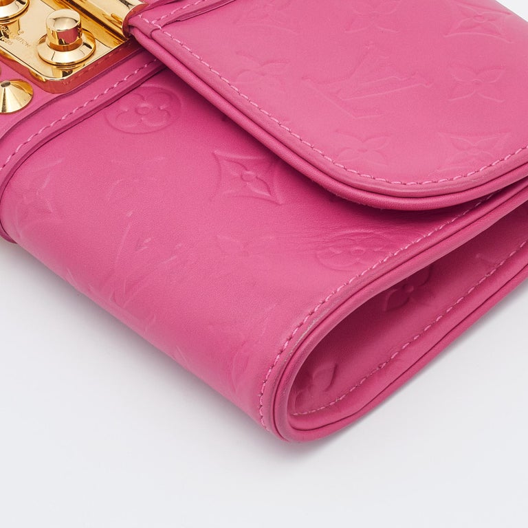 Louis Vuitton Pink Monogram Embossed Leather Courtney Clutch For Sale ...