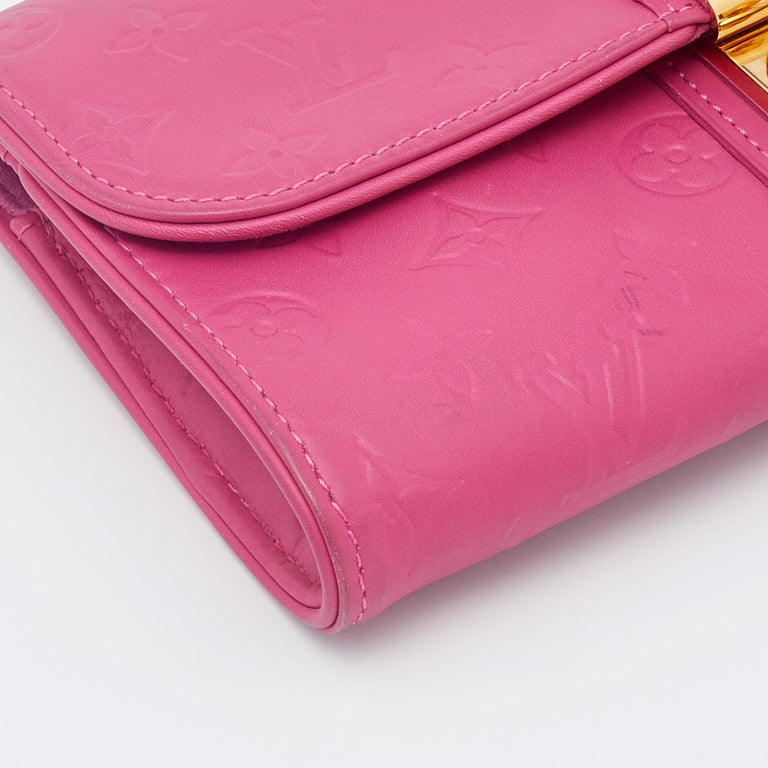 Louis Vuitton Pink Monogram Embossed Leather Courtney Clutch For Sale ...