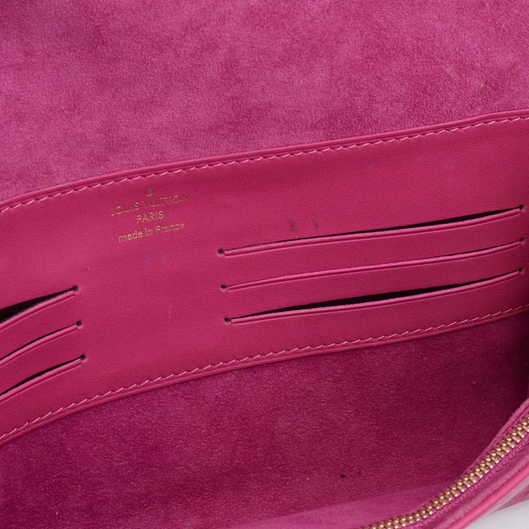 Louis Vuitton Pink Monogram Embossed Leather Courtney Clutch For Sale ...