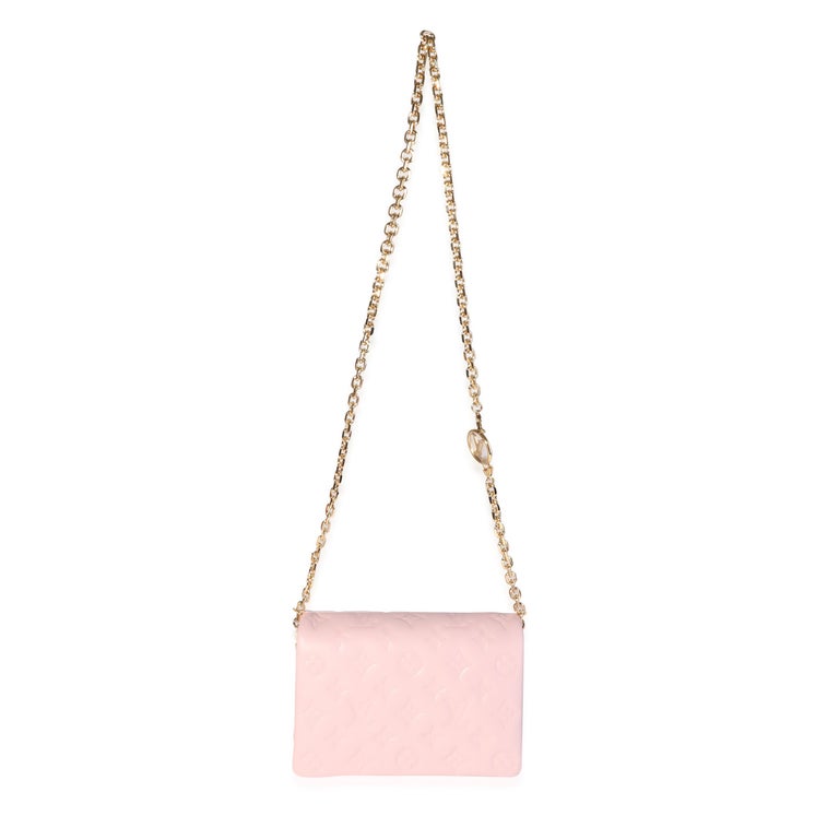 Louis Vuitton Pink Monogram-Embossed Puffy Lambskin Leather Pochette ...