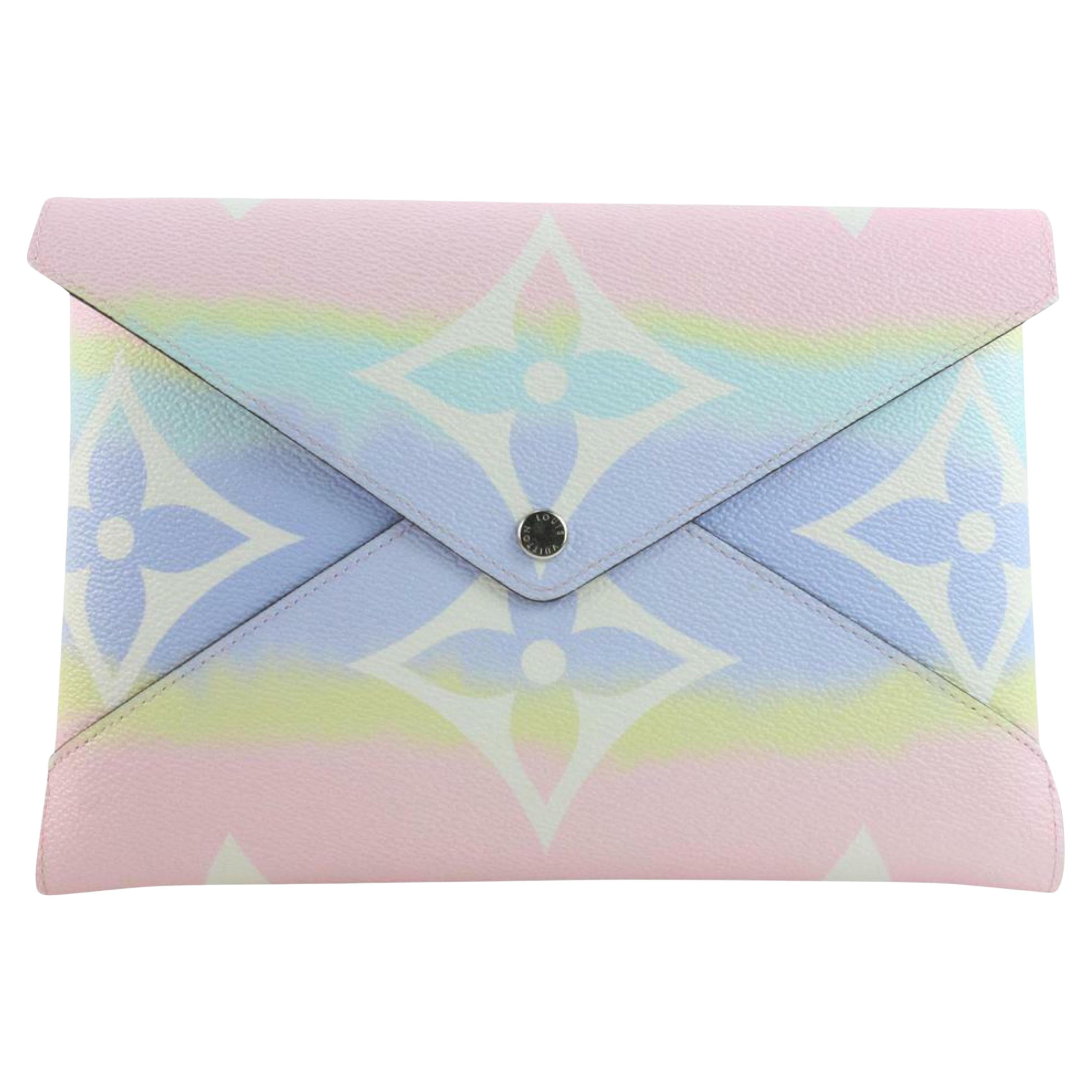 Louis Vuitton Pink Tie Dye Monogram Escale Kirigami GM Pouch Envelope ...
