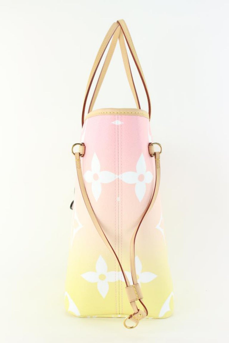 Louis Vuitton Pink Yellow Monogram By the Pool Neverfull MM with Pouch ...