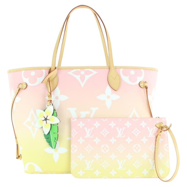 Louis Vuitton Pink Yellow Monogram By the Pool Neverfull MM with Pouch ...