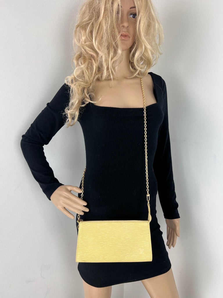 Louis Vuitton Pochette Accessories Epi 24 Yellow Leather Crossbody Bag ...