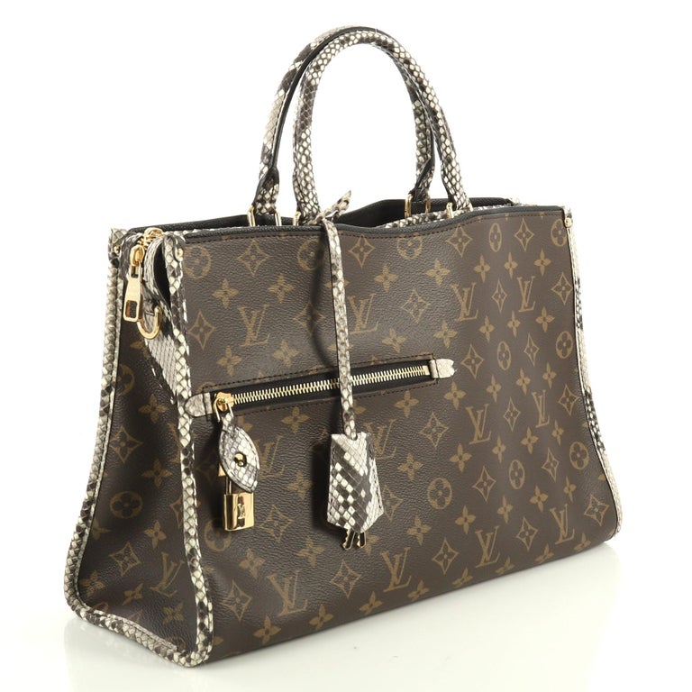 Louis Vuitton Popincourt NM Handbag Monogram Canvas with Python MM at ...