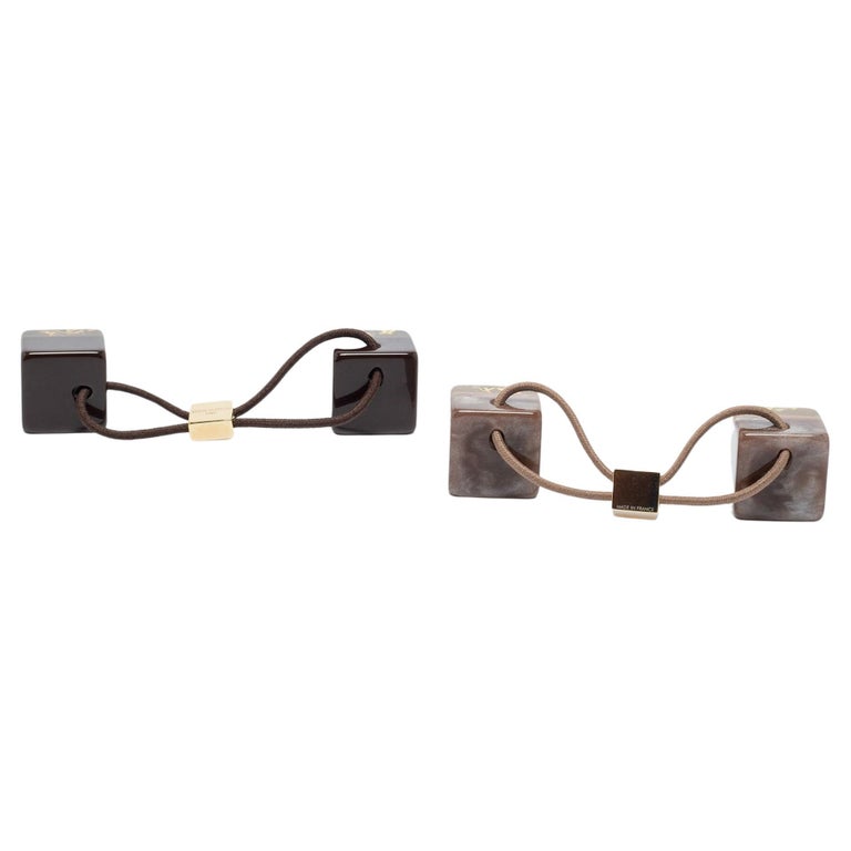 Louis Vuitton Praline Brown Resin Inclusion Hair Cubes Set of 2 For ...
