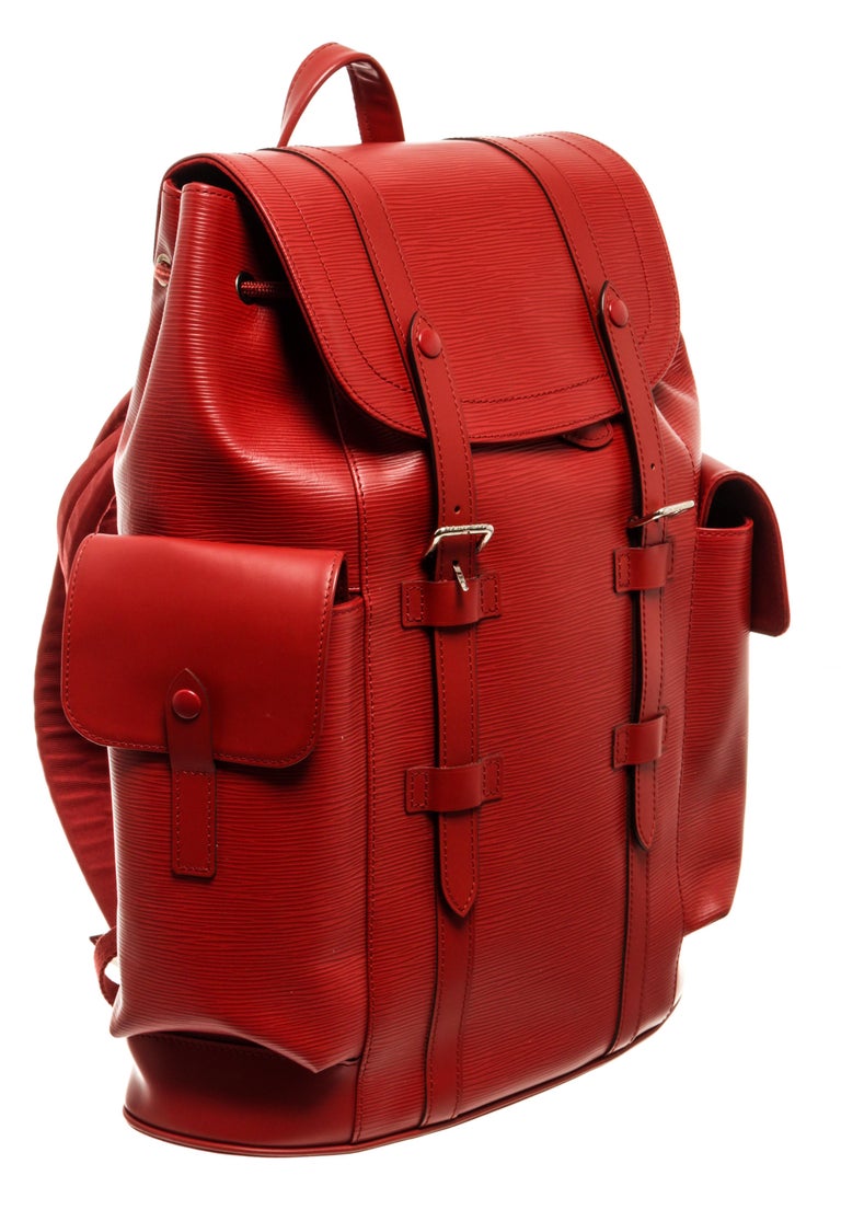 Louis Vuitton Red Epi Leather Christopher PM Backpack Bag For Sale at ...