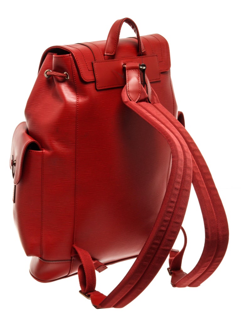 Louis Vuitton Red Epi Leather Christopher PM Backpack Bag For Sale at ...