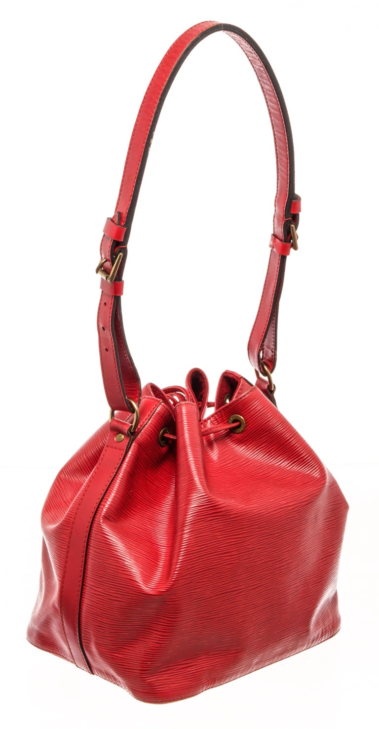 Louis Vuitton Red Epi Leather Petit Noe Shoulder Bag For Sale at 1stDibs