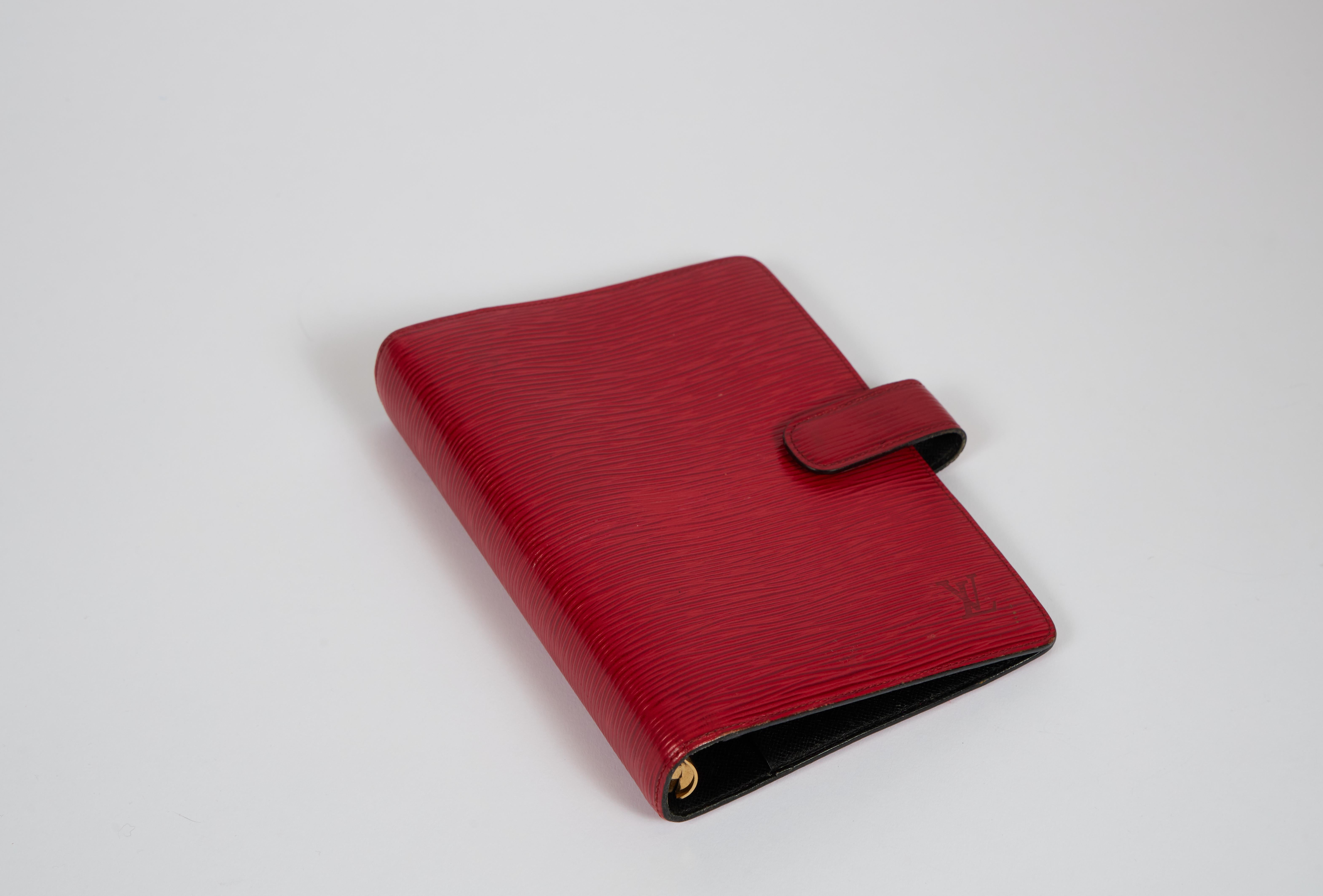 Louis Vuitton Red Epi Leather Planner Cover at 1stDibs | red leather ...