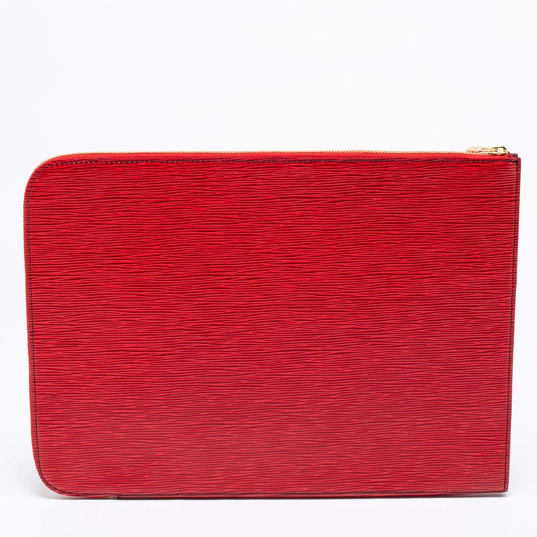 Louis Vuitton Red Epi Leather Poche Documents Portfolio Case For Sale ...