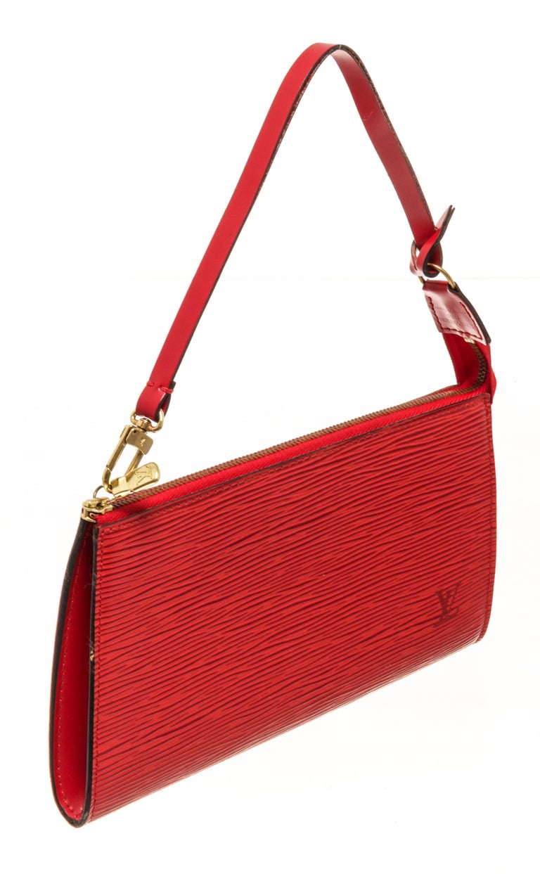 Louis Vuitton Red Epi Leather Pochette For Sale at 1stDibs