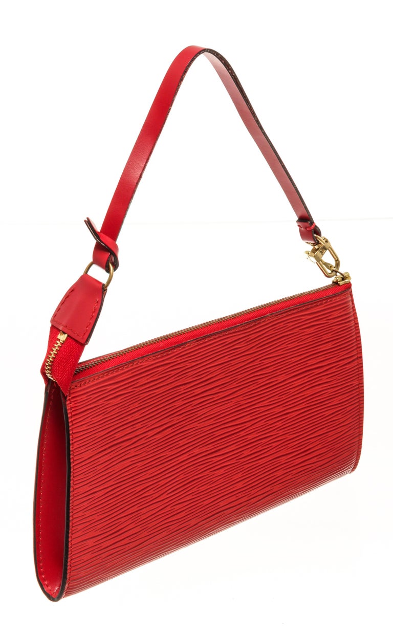 Louis Vuitton Red Epi Leather Pochette For Sale at 1stDibs