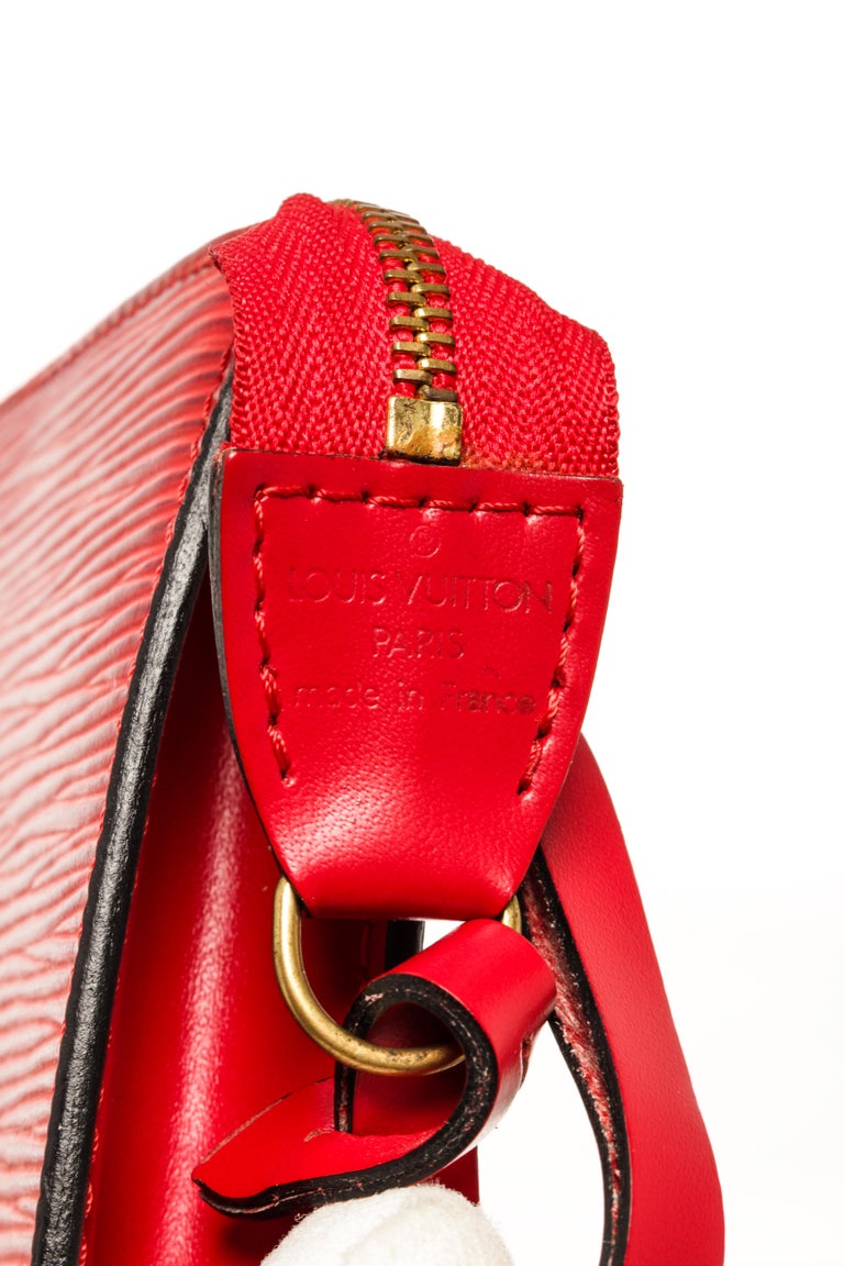 Louis Vuitton Red Epi Leather Pochette For Sale at 1stDibs
