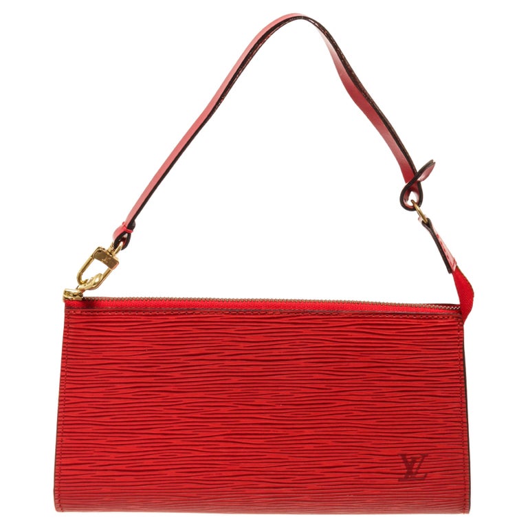 Louis Vuitton Red Epi Leather Pochette For Sale at 1stDibs