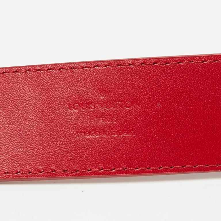 Louis Vuitton Red Leather New Wave Belt 85CM For Sale at 1stDibs