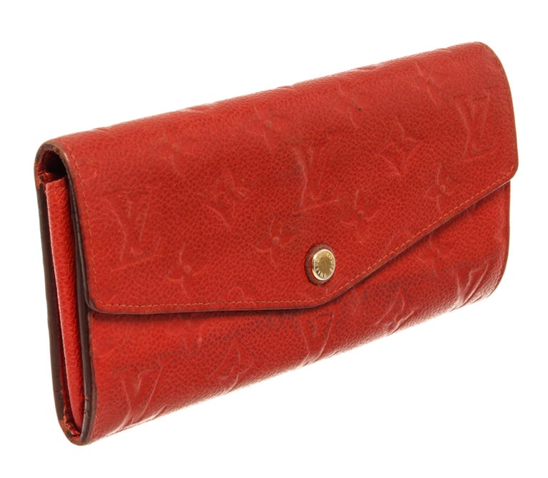 Louis Vuitton Red Leather Portefeuille Curieuse Wallet at 1stDibs