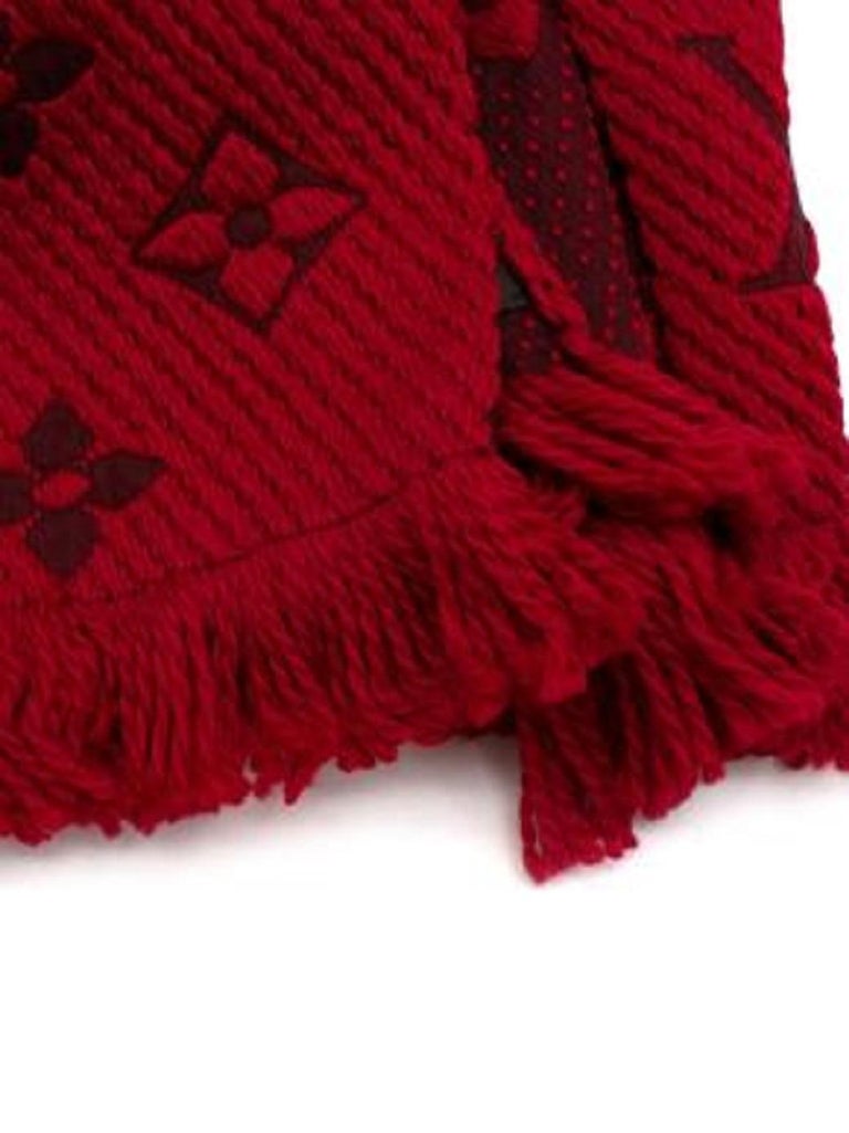 Louis Vuitton Red Logomania Shine Shawl For Sale at 1stDibs
