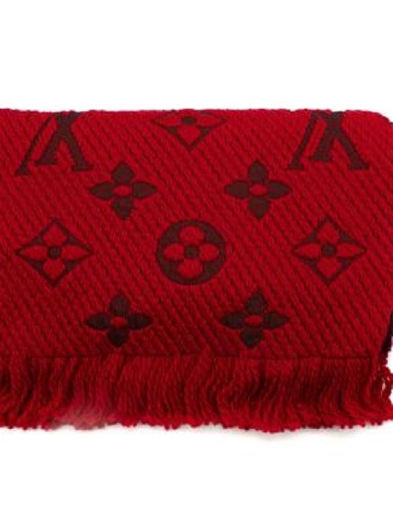 Louis Vuitton Red Logomania Shine Shawl For Sale at 1stDibs