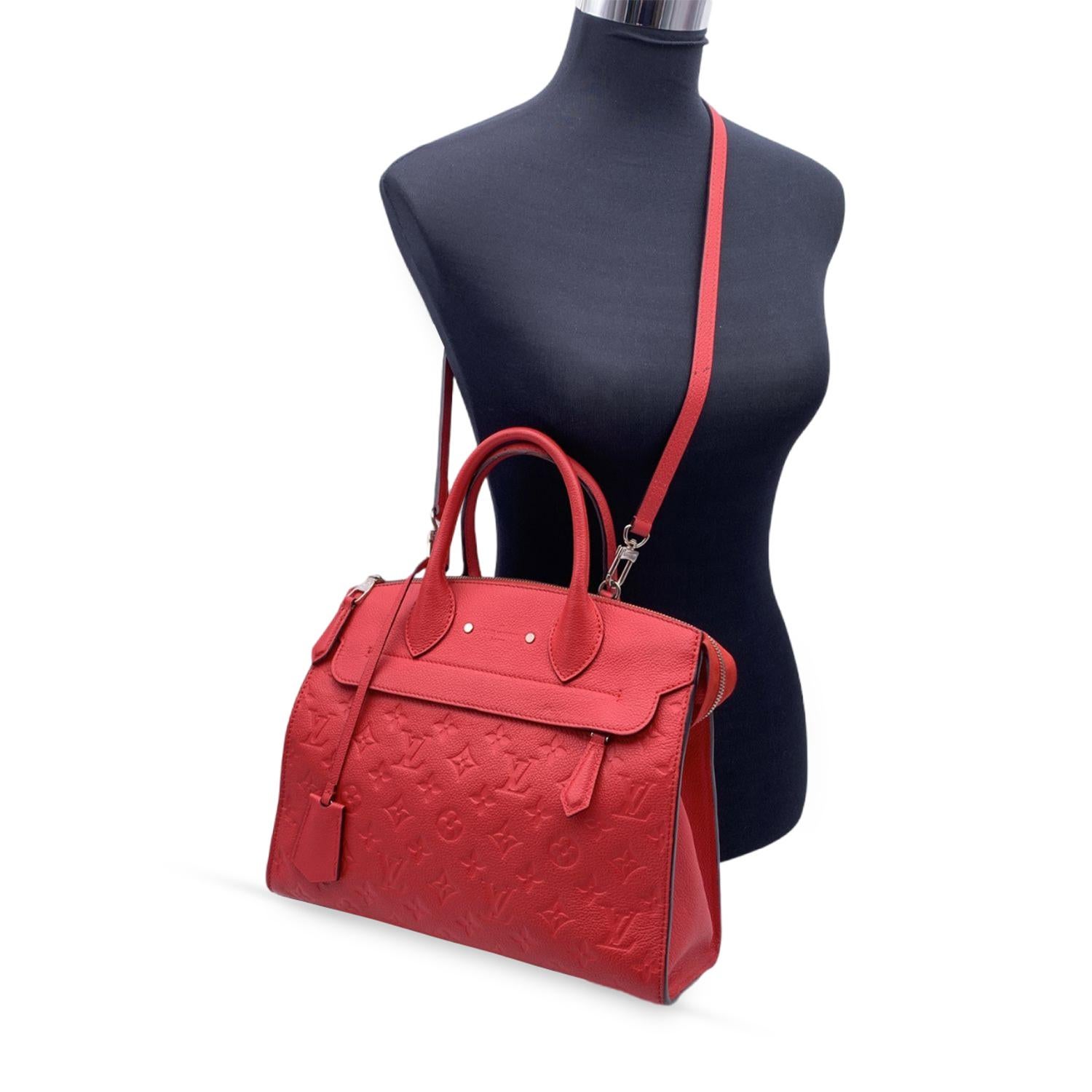 Louis Vuitton Red Monogram Empreinte Leather Pont Neuf MM Bag For Sale ...