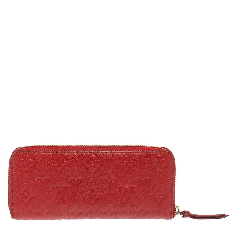 Louis Vuitton Red Monogram Empreinte Leather Zippy Wallet at 1stDibs