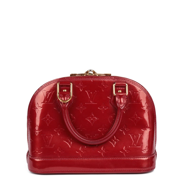 LOUIS VUITTON Red Monogram Vernis Leather Alma BB For Sale at 1stDibs