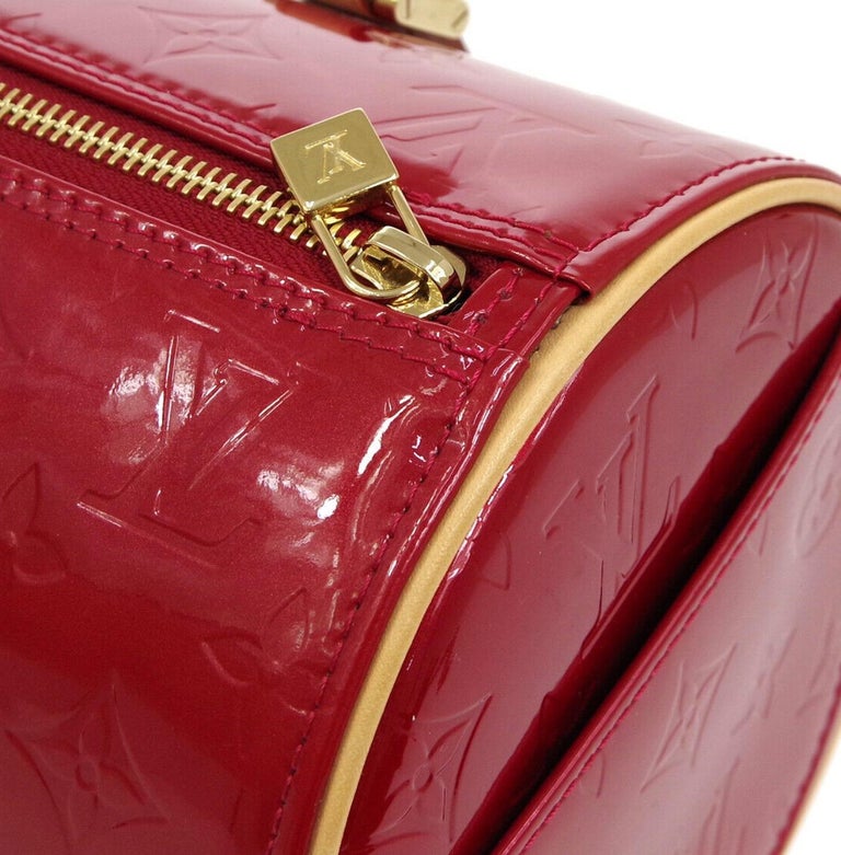 Louis Vuitton Red Patent Leather Small Top Handle Satchel Pochette ...