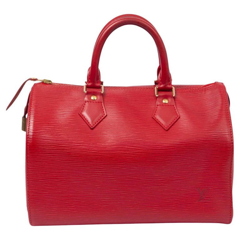 LOUIS VUITTON red Rouge Epi leather SPEEDY 25 Bag For Sale at 1stDibs