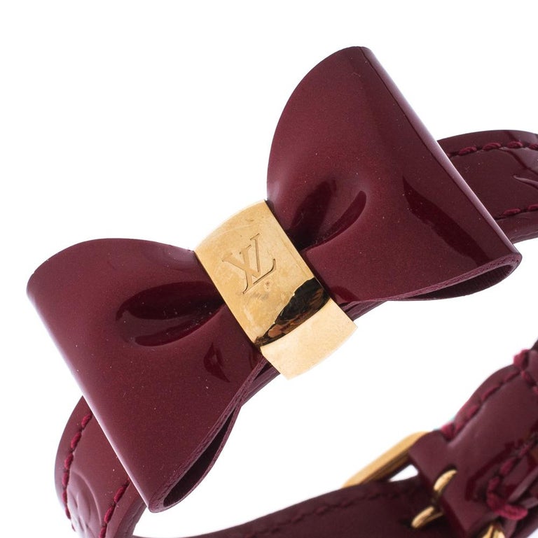 Louis Vuitton Red Vernis Monogram Leather Favorite Bow Bracelet For ...