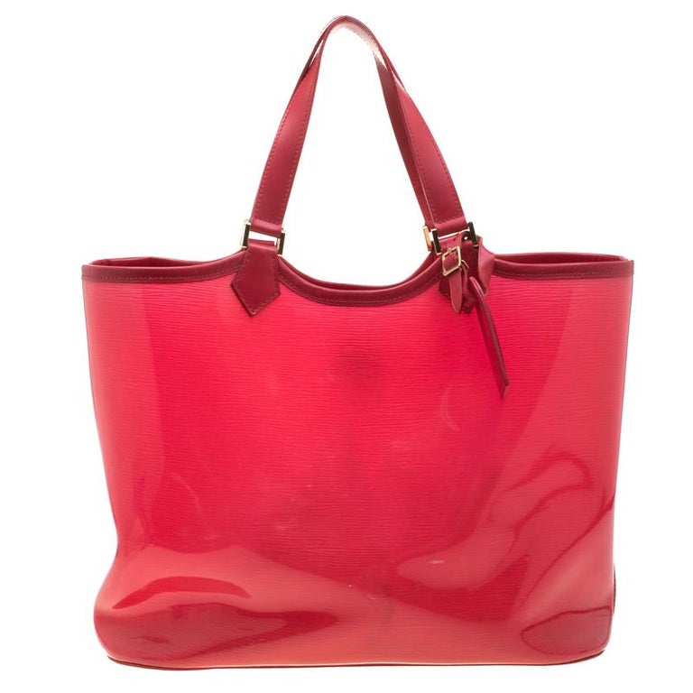 Louis Vuitton Red Vinyl Plage Lagoon Bay Tote For Sale at 1stDibs
