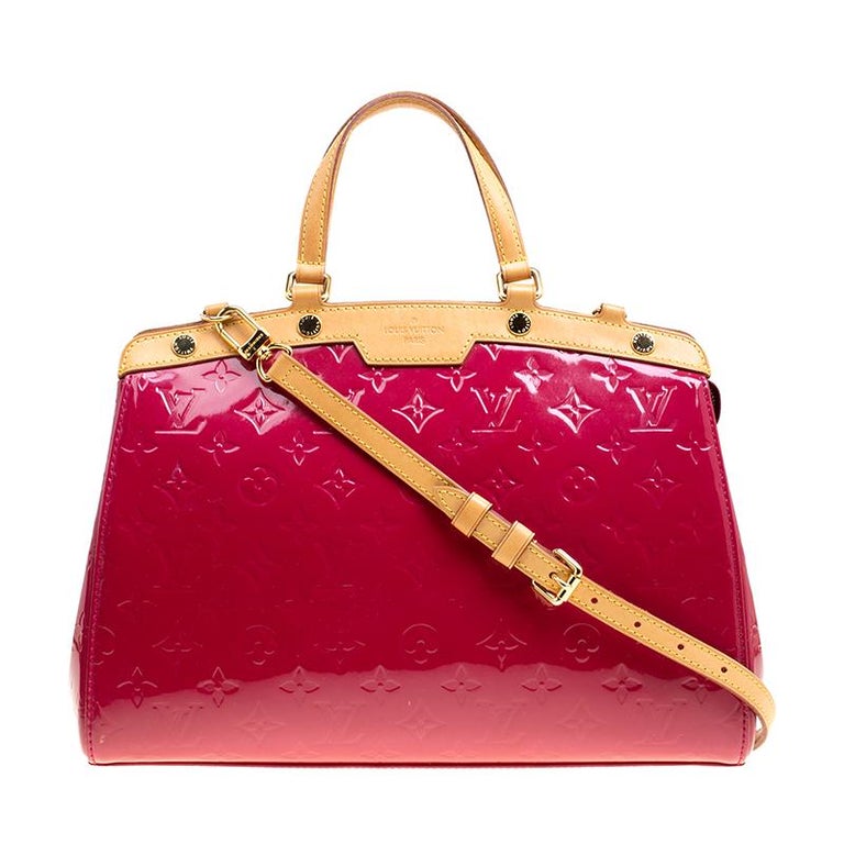 Louis Vuitton Rose Pop Monogram Vernis Brea MM Bag For Sale at 1stDibs