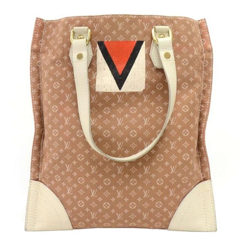 Louis Vuitton Sac Plat Tanger Brown Mini Lin Monogram Canvas Tote ...