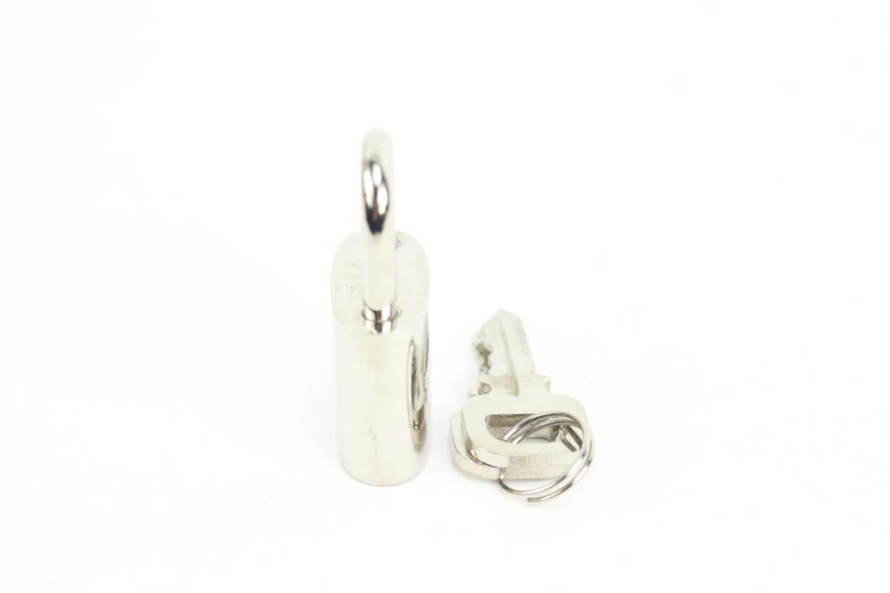Louis Vuitton Silver Lock and 2 Key Set Padlock Cadena Bag Charm 41lk63 ...
