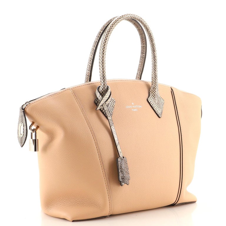 Louis Vuitton Soft Lockit Handbag Leather with Python PM at 1stDibs