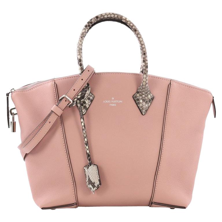 Louis Vuitton Soft Lockit Handbag Leather with Python PM at 1stDibs