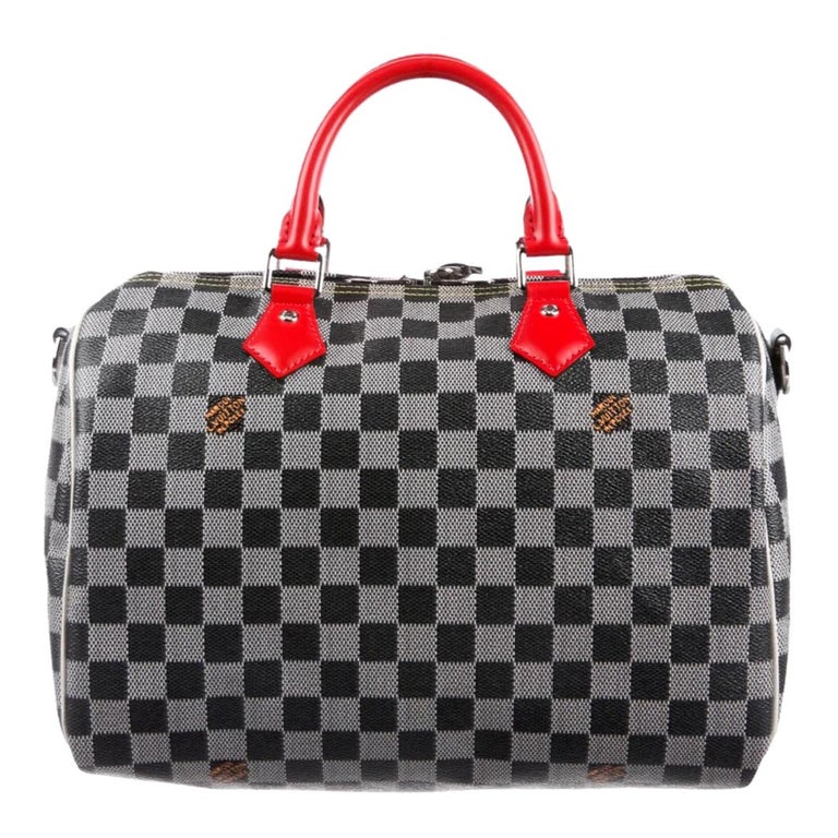 Louis Vuitton Speedy 30 Black Gray Green Green Top Handle Satchel ...