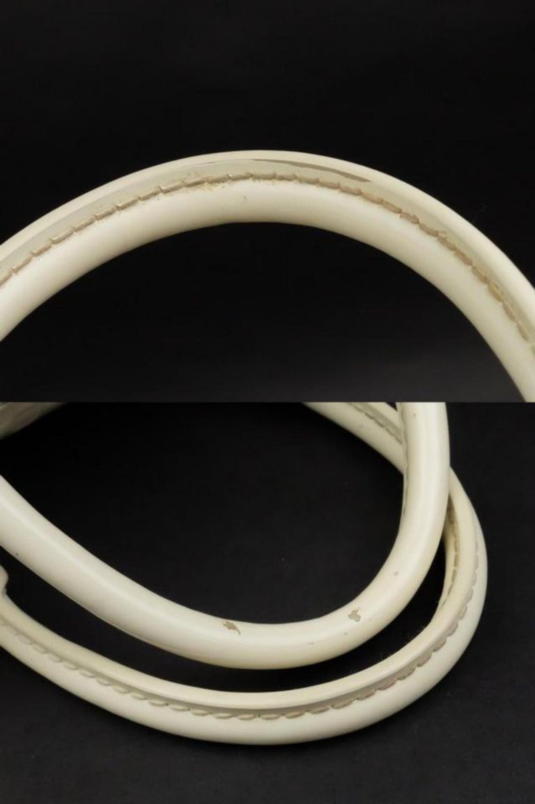 Louis Vuitton Speedy Damier Facette Cube 225784 White Patent Leather ...