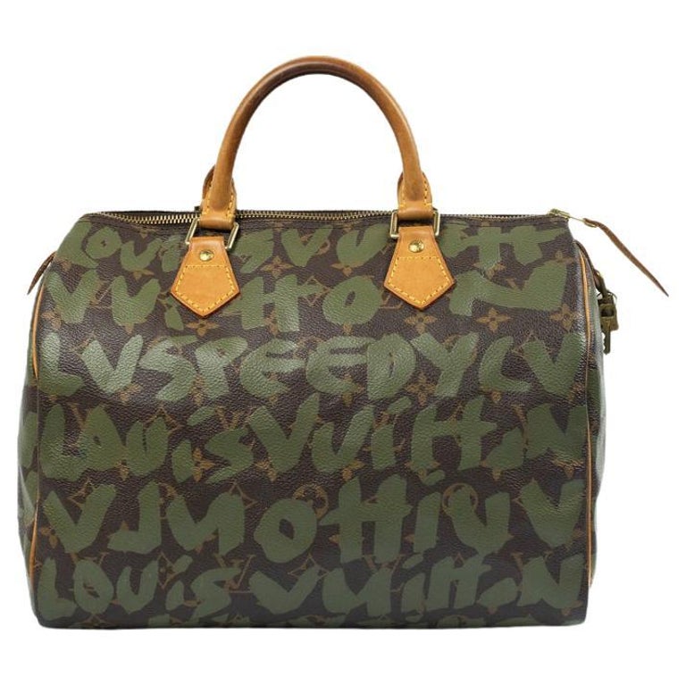 Louis Vuitton, Speedy Graffiti in green canvas at 1stDibs