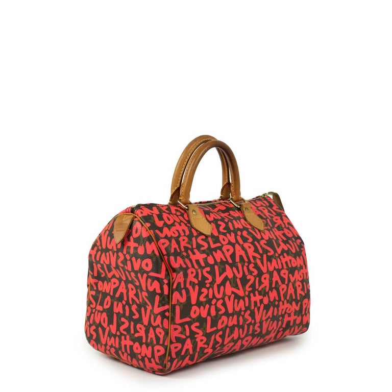 Louis Vuitton, Speedy Graffiti in red canvas at 1stDibs