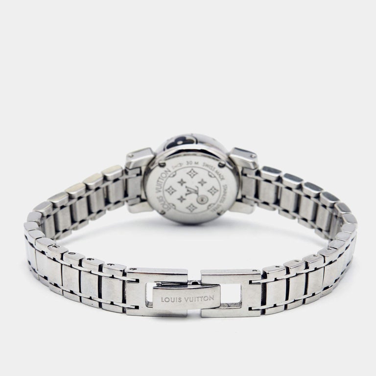 Louis Vuitton Stainless Steel Diamond Tambour Bijou Women's Wristwatch ...