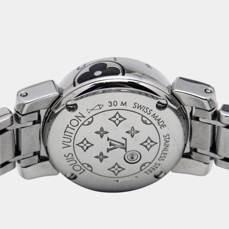 Louis Vuitton Stainless Steel Diamond Tambour Bijou Women's Wristwatch ...