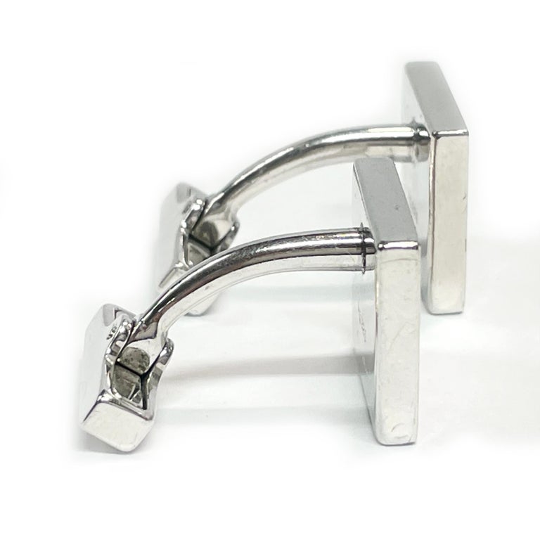 Louis Vuitton Sterling "Damier" Guilloche Enamel Cufflinks For Sale at ...