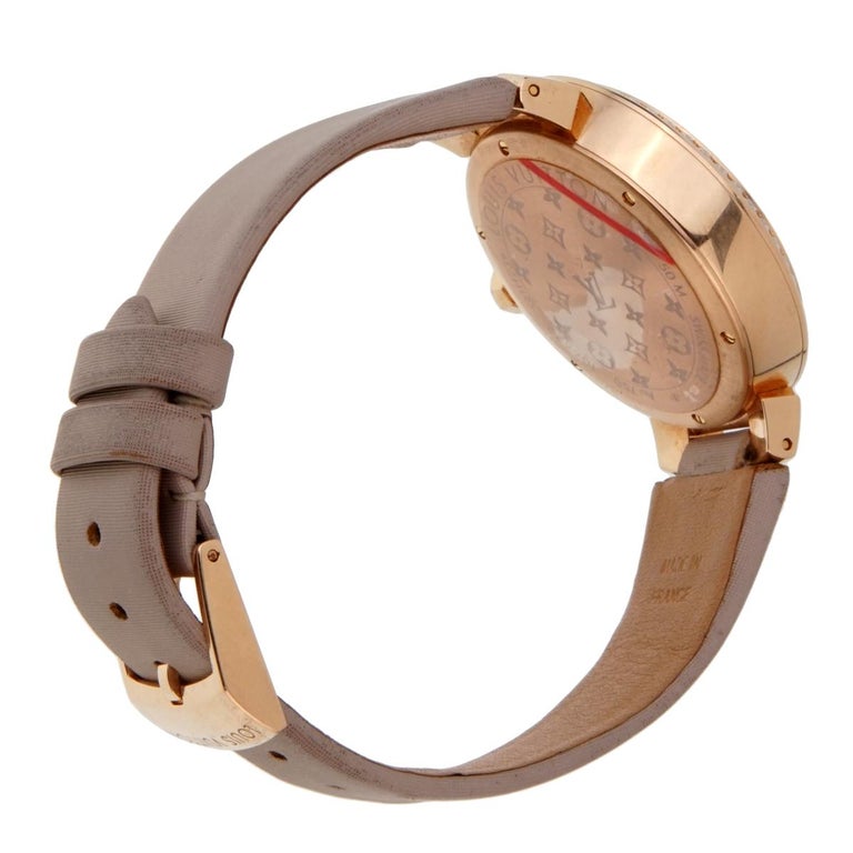 Louis Vuitton Tambour Blossom 35 Rose Gold Diamond Watch For Sale at ...